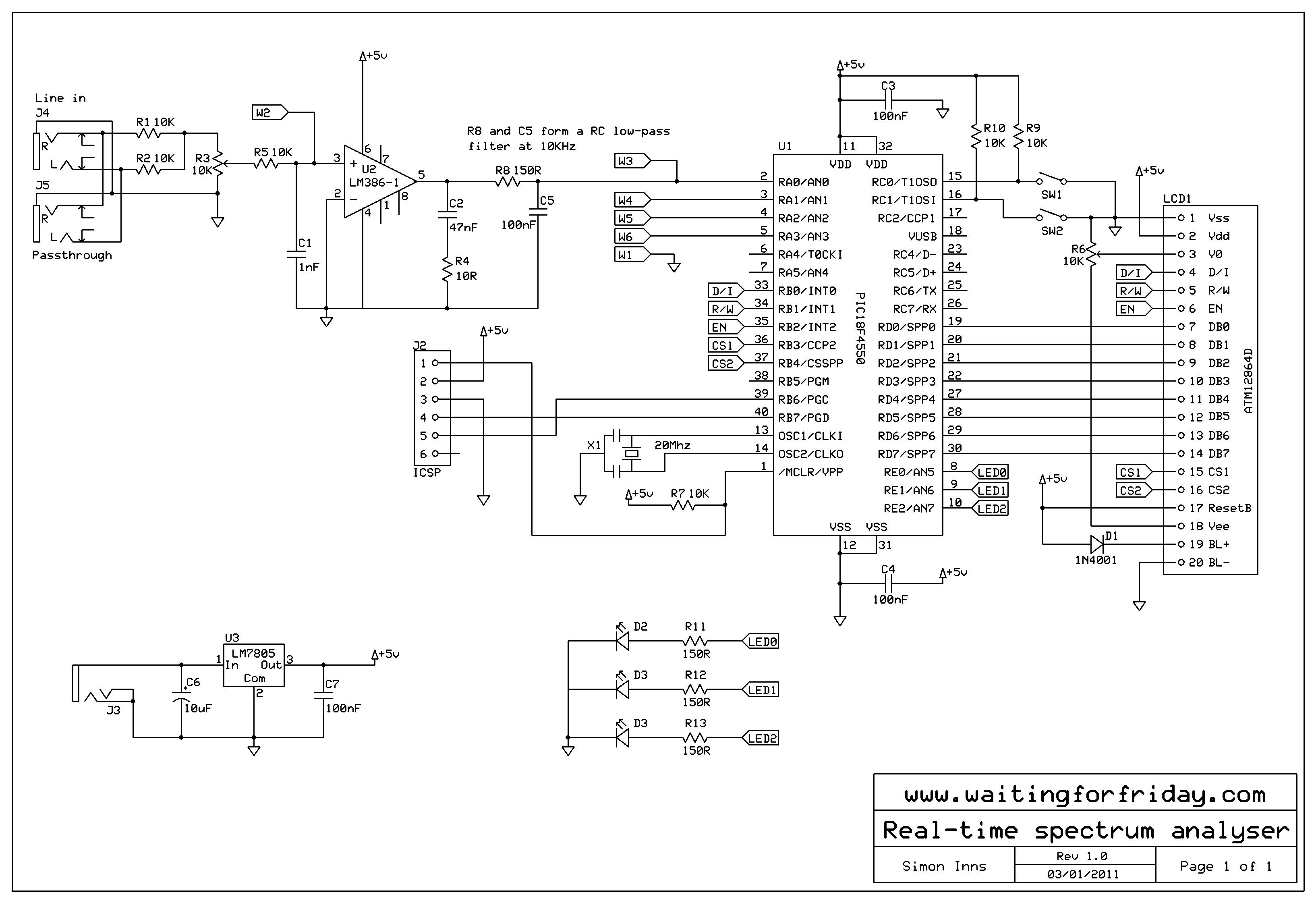 Audio Spectrum Analyzer Circuit Diagram